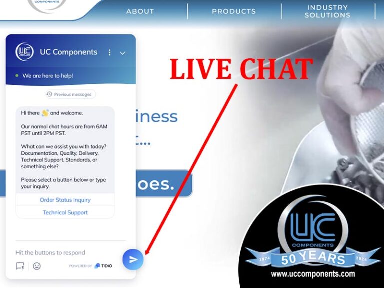 Have you tried our live website chat feature? - UC Components, Inc.